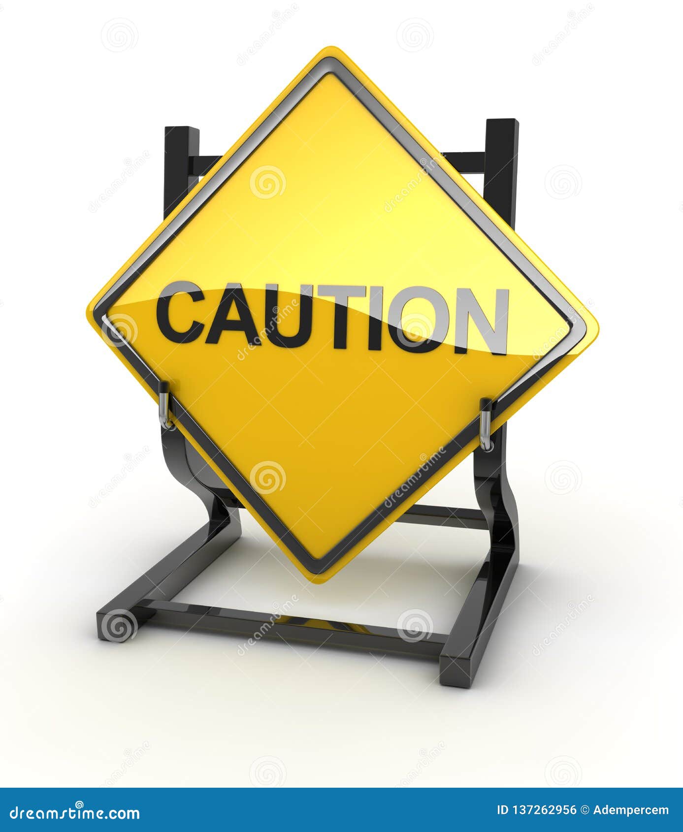 Road sign - caution stock illustration. Illustration of warning - 137262956