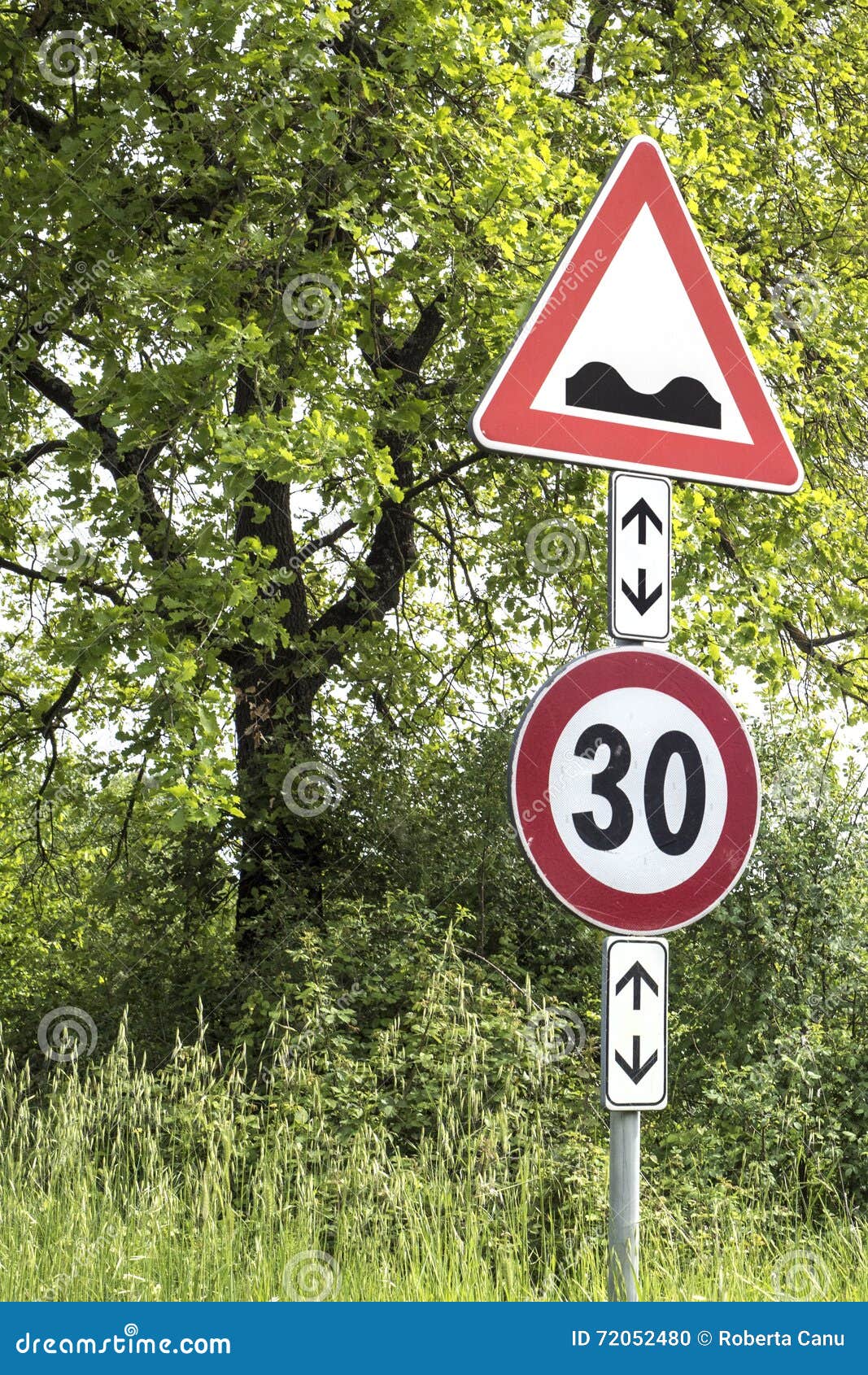 Caution Speed Ramps Road Sign Stock Photo | CartoonDealer.com #20768328