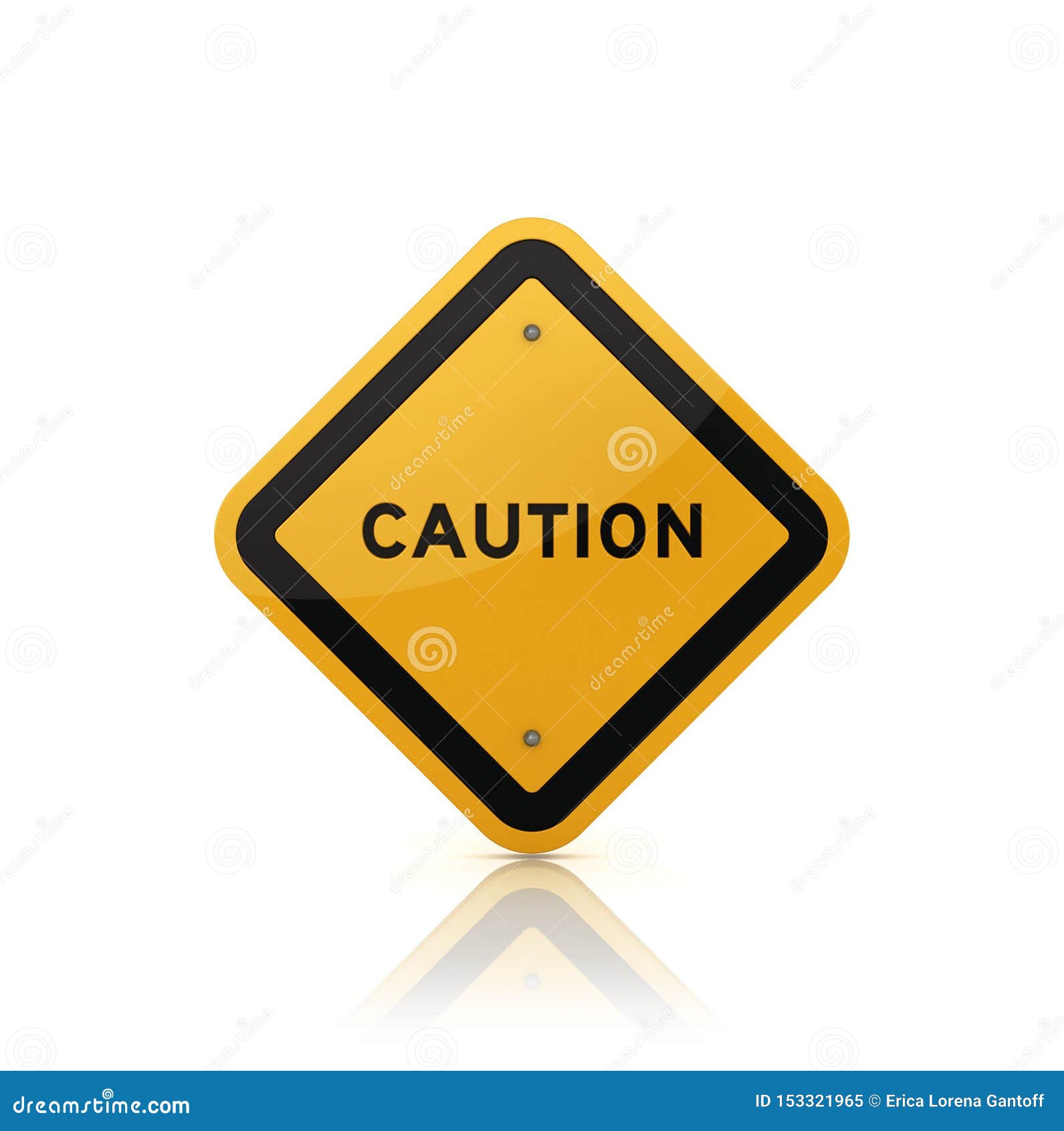 Road Sign with CAUTION Word Stock Illustration - Illustration of ...