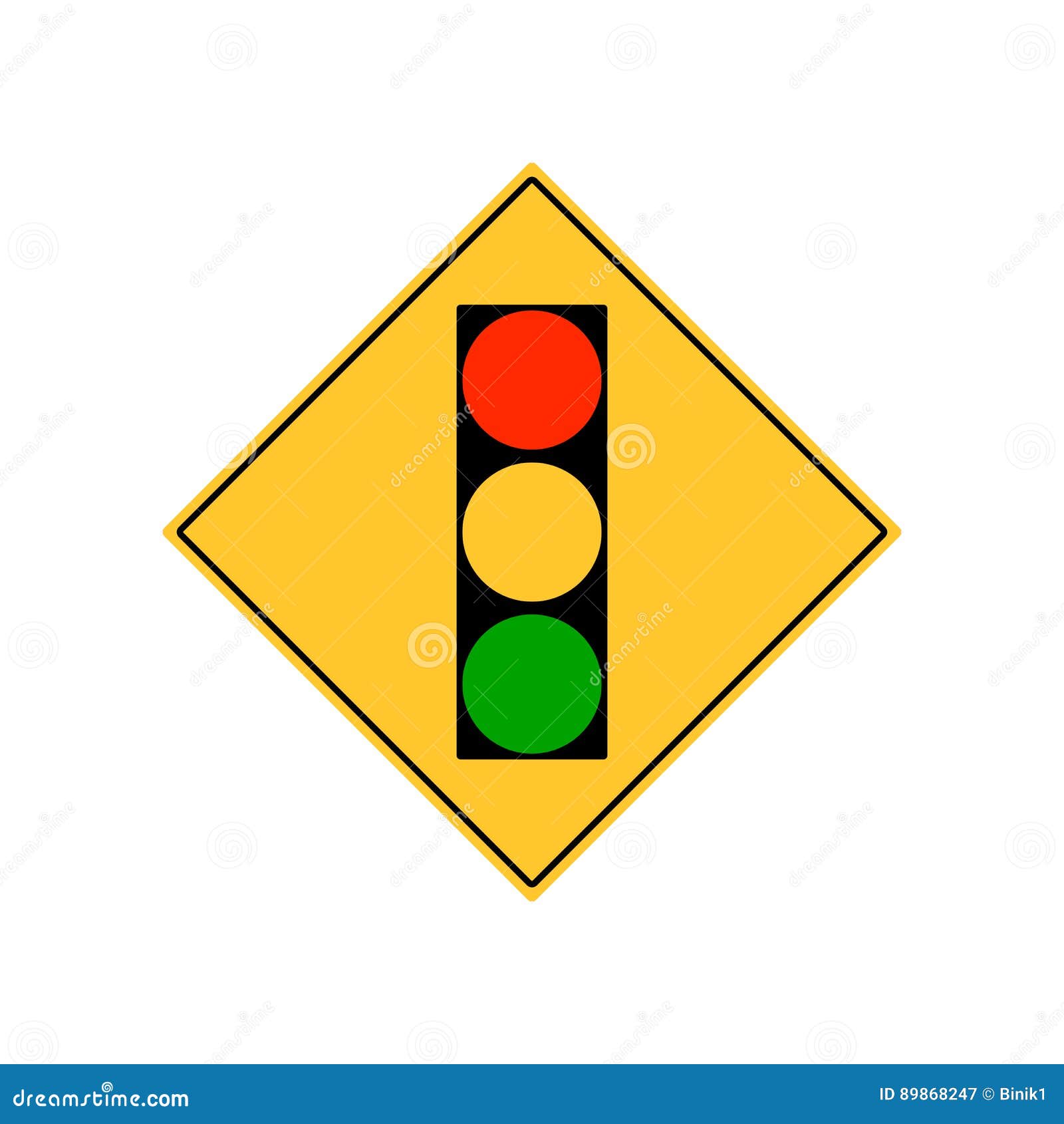Road Sign City Traffic Light Ahead Stock Vector - Illustration of ...