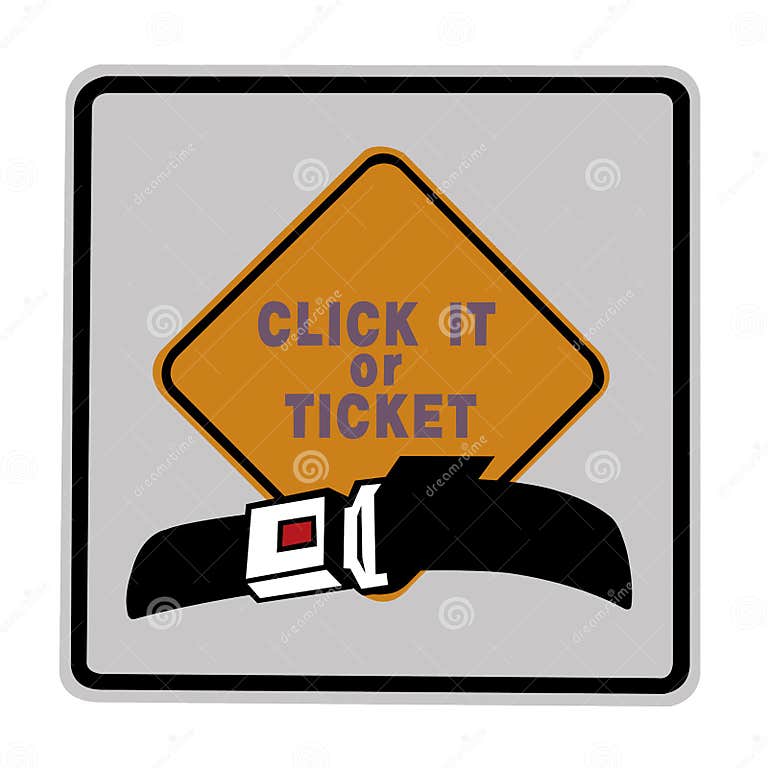 Road Sign - Click it or Ticket Stock Illustration - Illustration of ...