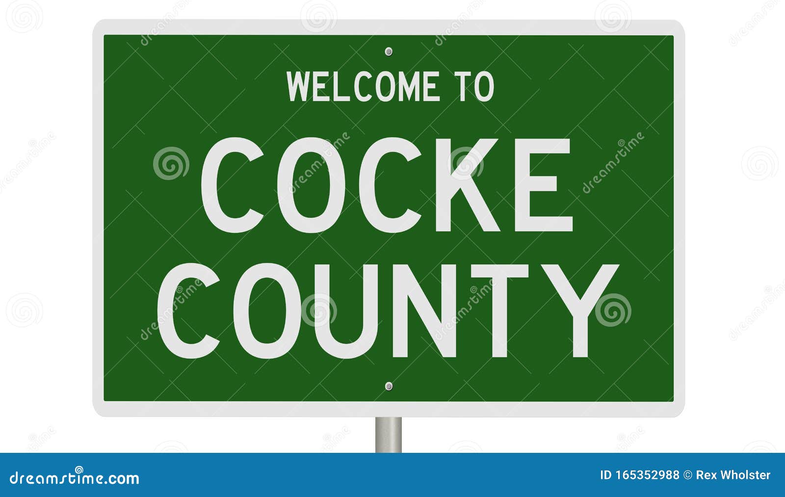 Road sign for Cocke County stock illustration. Illustration of driving ...