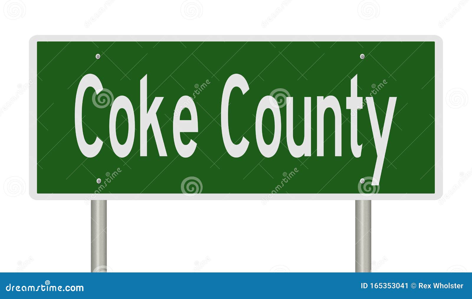 Road sign for Coke County stock illustration. Illustration of united ...