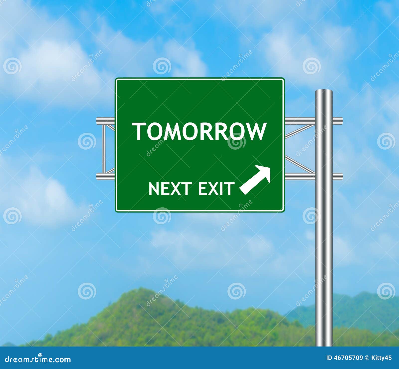 Road Sign Concept To Tomorrow Stock Image - Image of road, color: 46705709