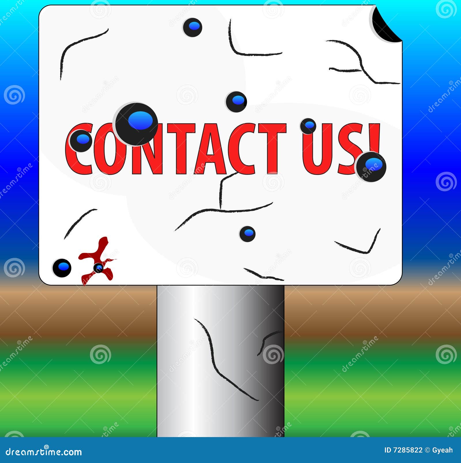 Road sign contact us stock vector. Illustration of street - 7285822