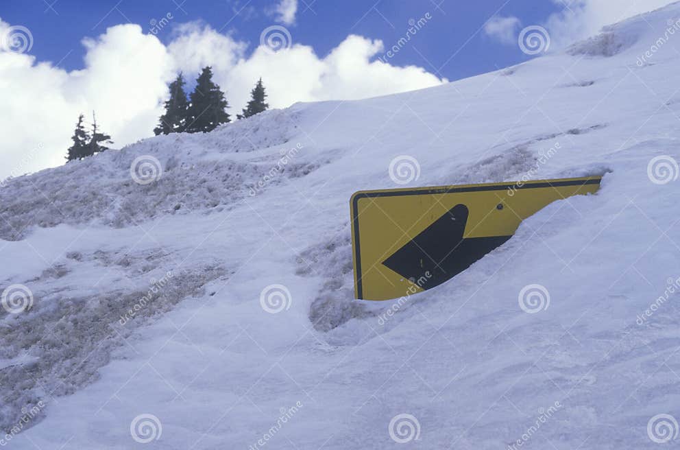 A Road Sign Covered by Snow Editorial Stock Photo - Image of winter ...