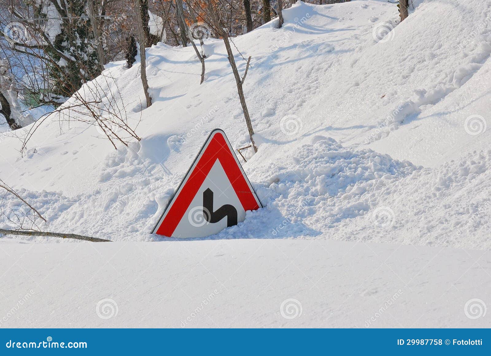 Road Sign Covered by the Snow Stock Photo - Image of scenery, snowy ...