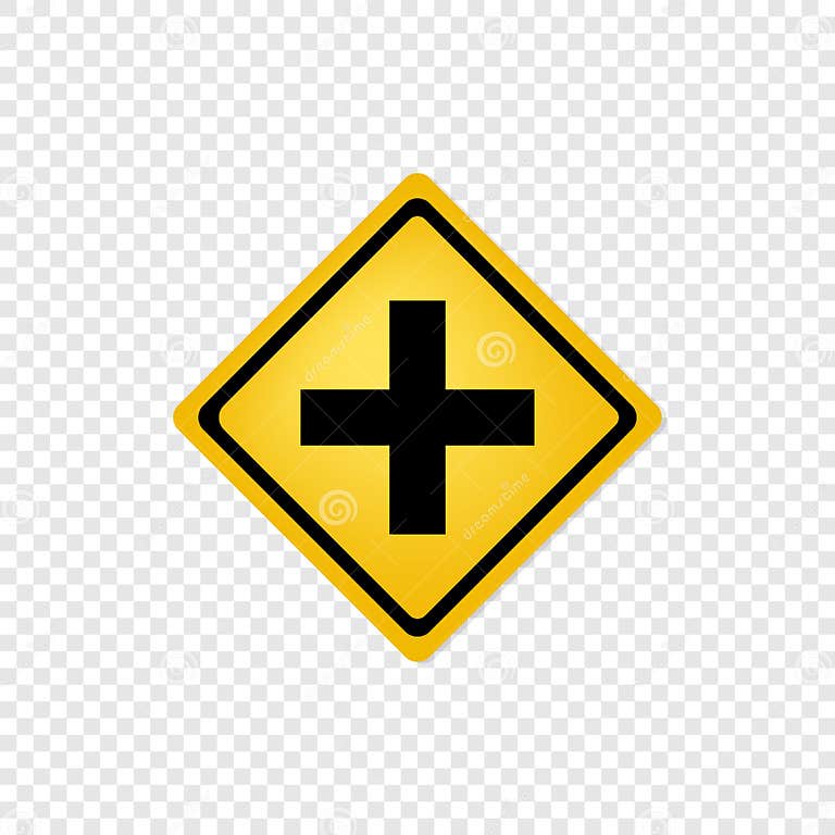 Road sign cross road icon stock illustration. Illustration of ...