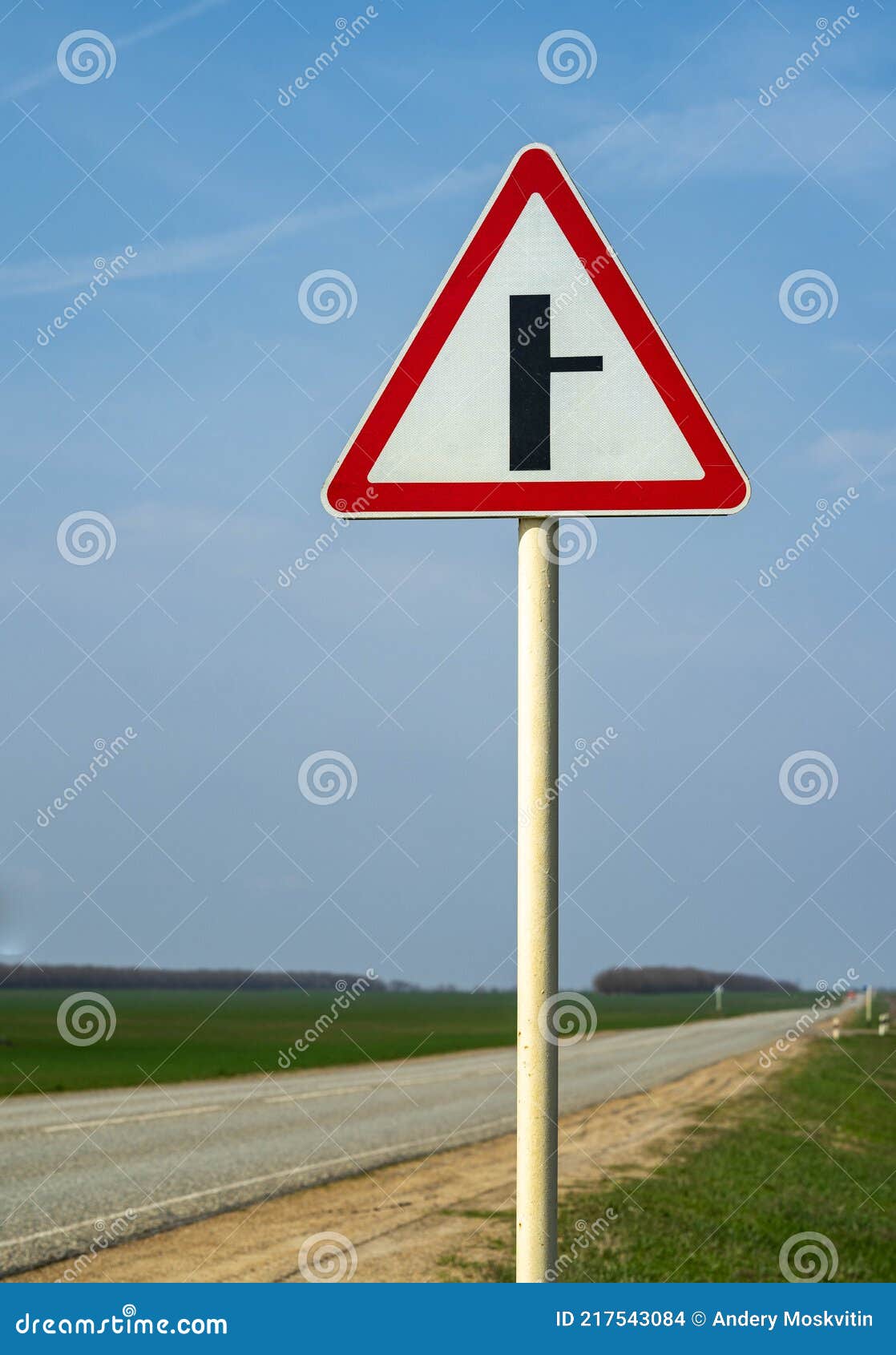 Road Sign Crossroad. Intersection Stock Photo - Image of caution ...