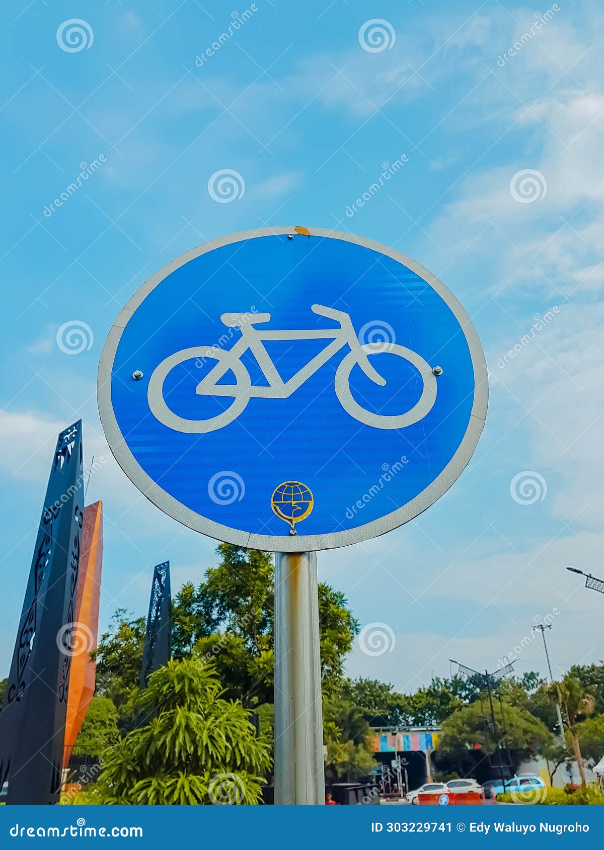 Cycling path sign stock image. Image of lane, road, safety - 303229741
