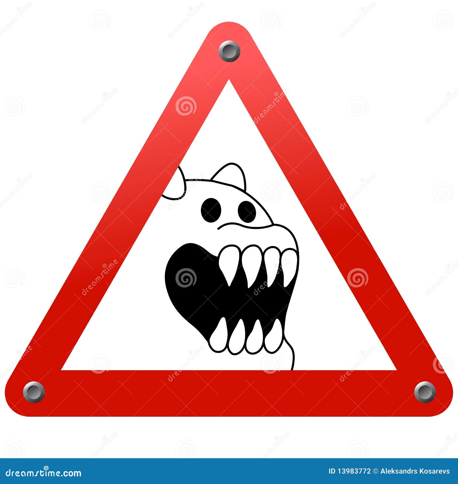 Road Sign. Danger! Scary Animal! Stock Vector - Illustration of ...