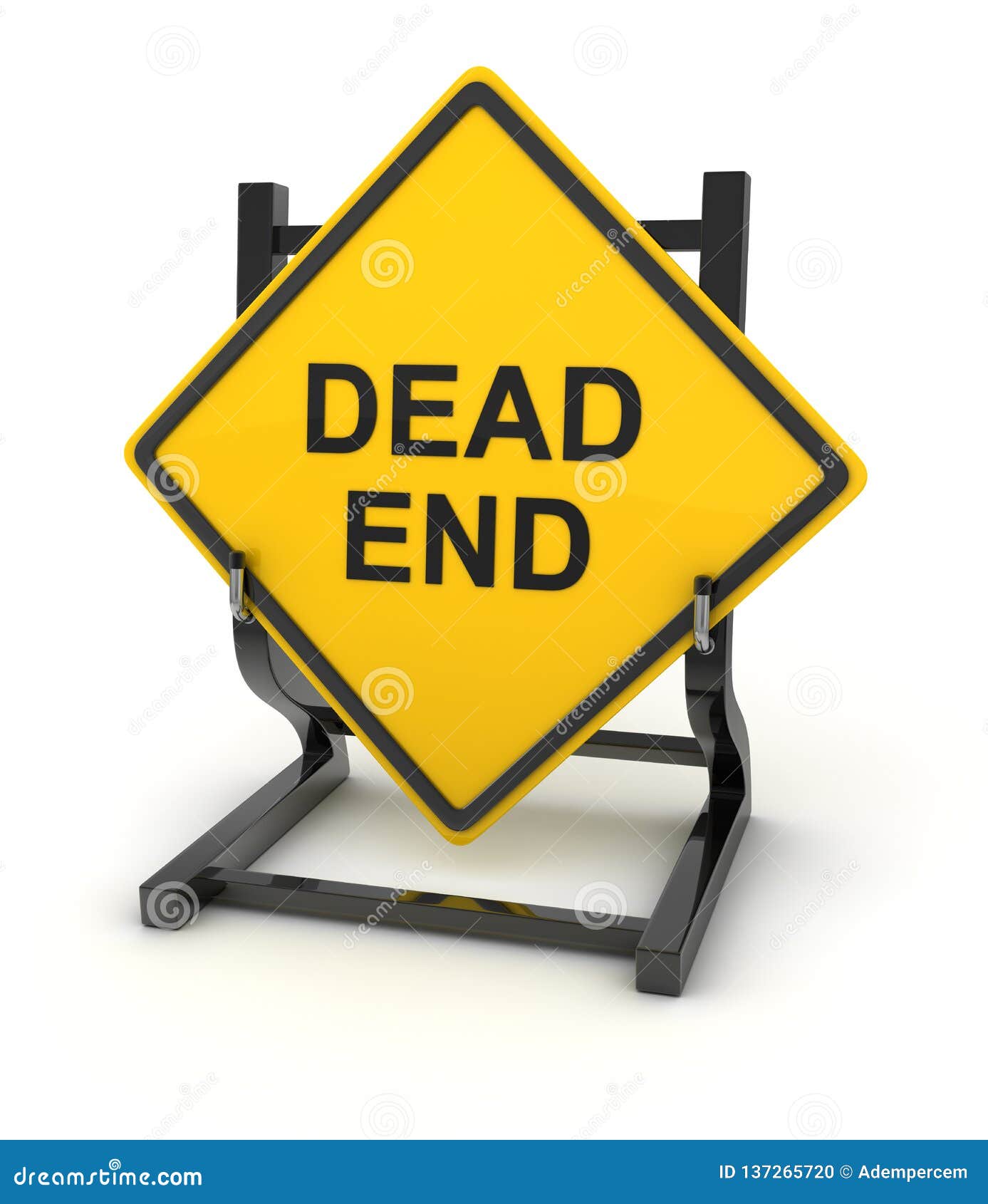 Road sign - dead end stock illustration. Illustration of road - 137265720