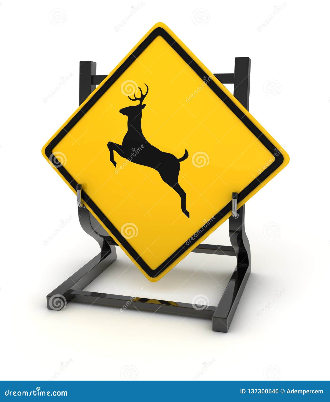 Road sign - deer stock illustration. Illustration of street - 137300640