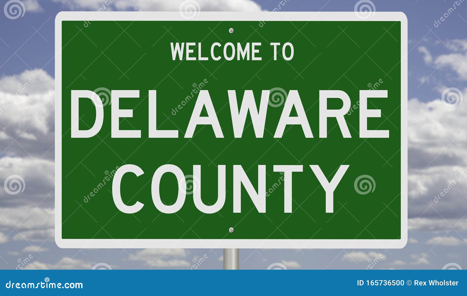 Road Sign for Delaware County Stock Illustration - Illustration of ...