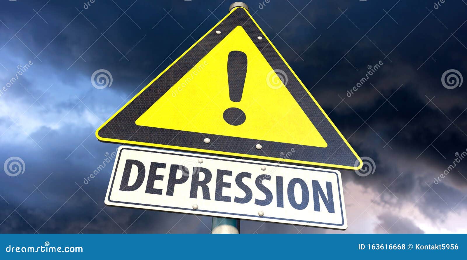 Road sign depression stock illustration. Illustration of illustrated ...