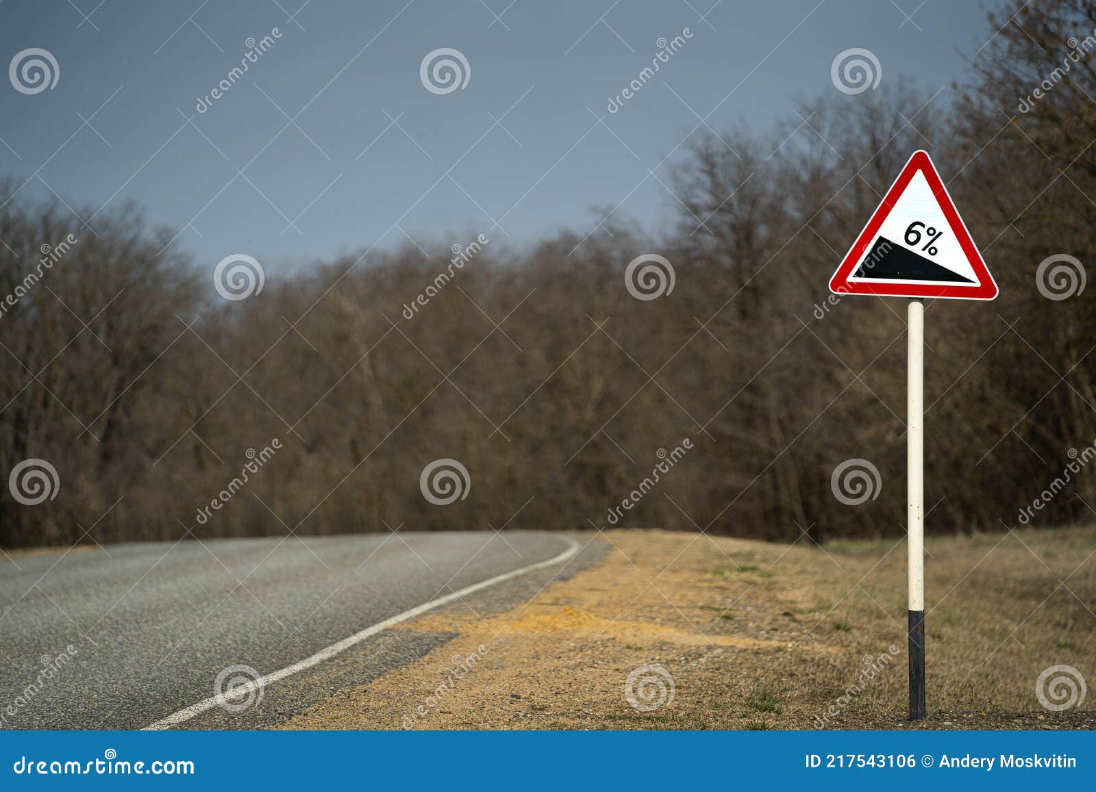 Road Sign Descent 6 Degrees Down Stock Photo - Image of city, roadsign ...