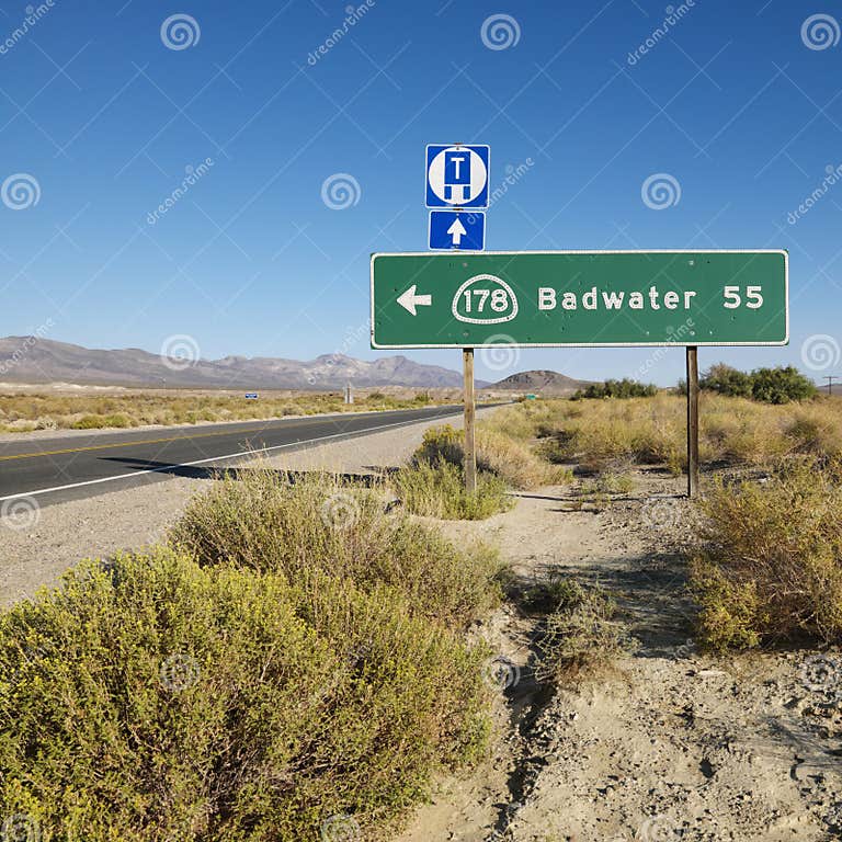 Road sign in desert. stock photo. Image of route, national - 2042224