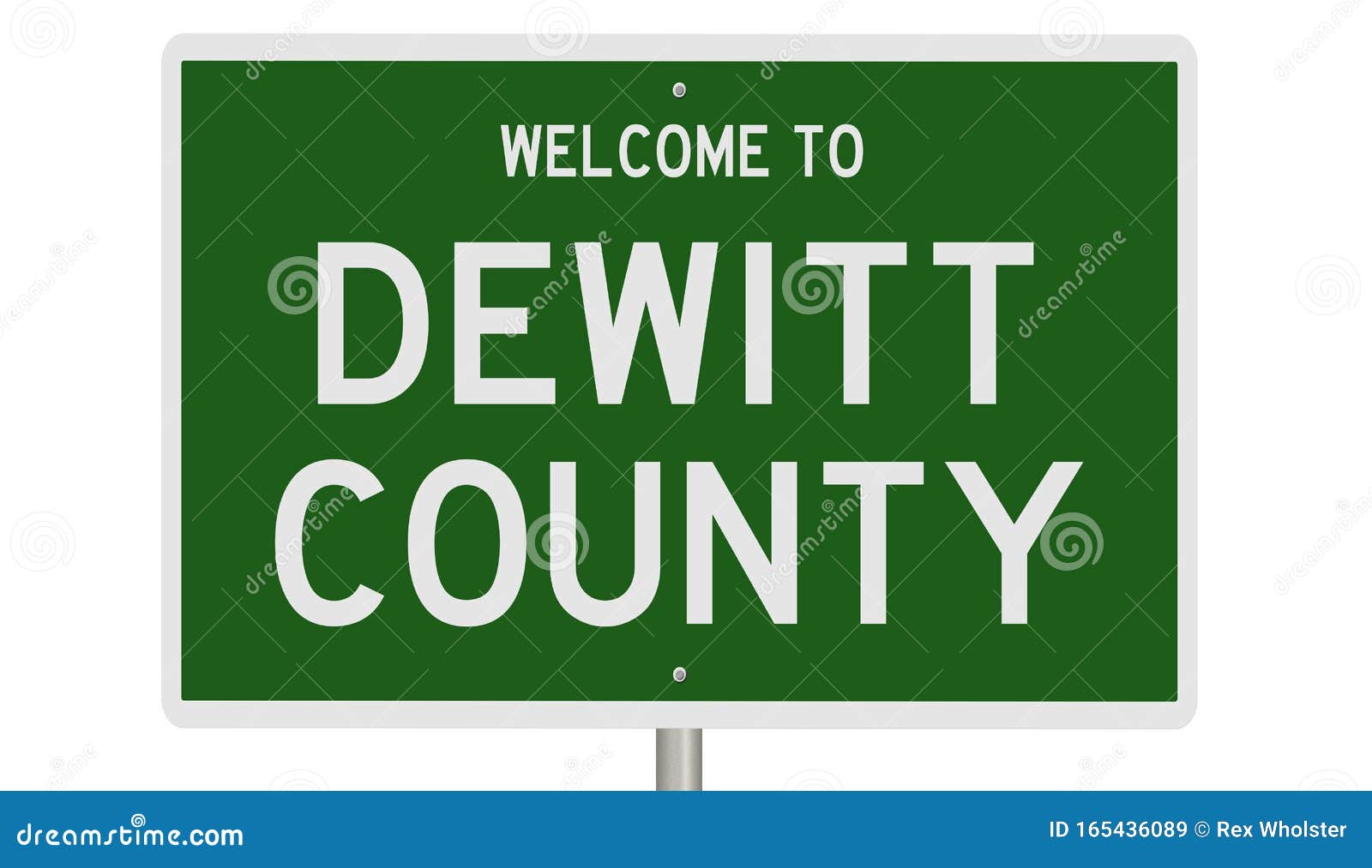 Road Sign for DeWitt County Stock Illustration - Illustration of road ...