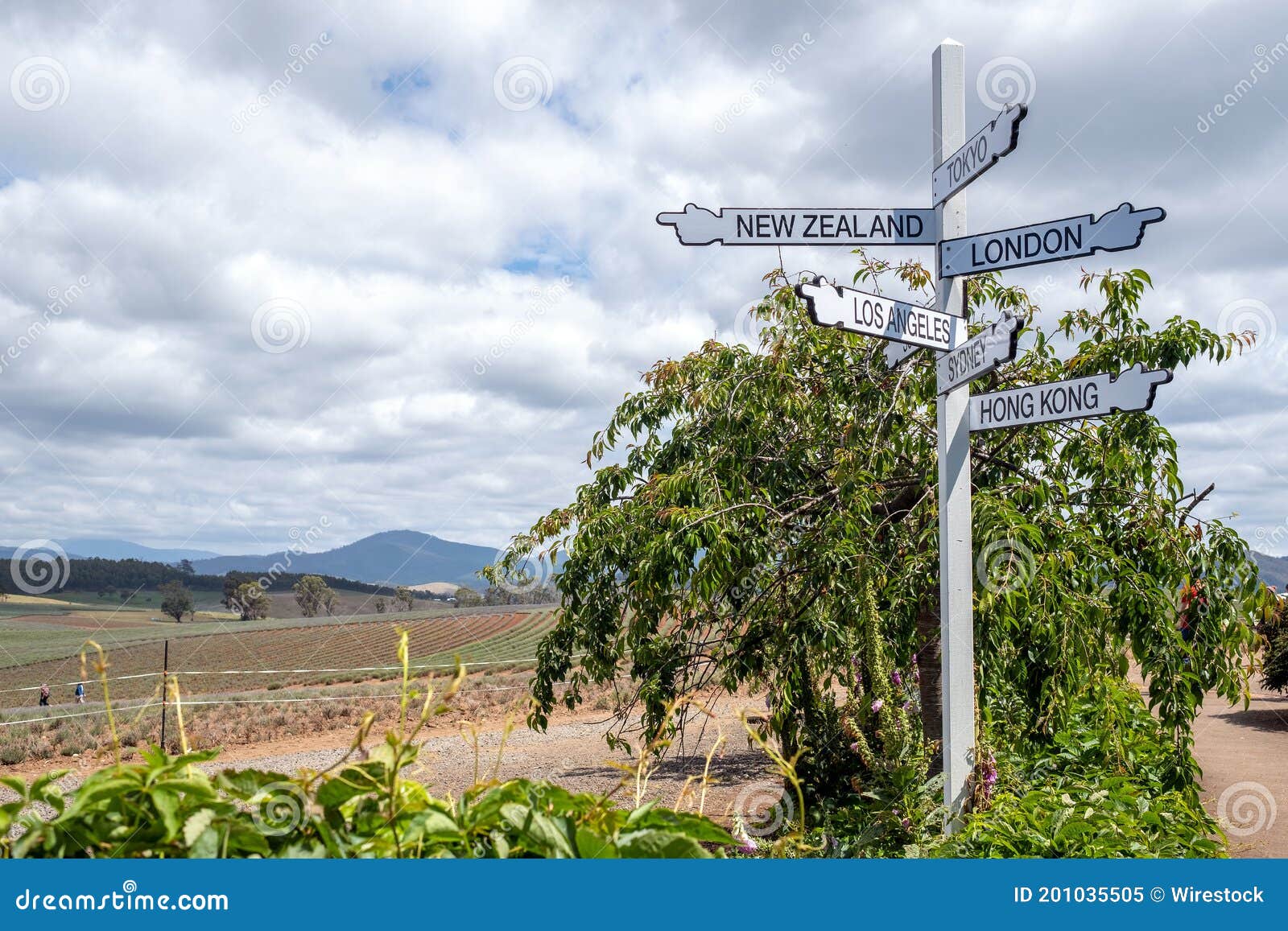 Road Sign with Different City Names Stock Image - Image of name, path ...