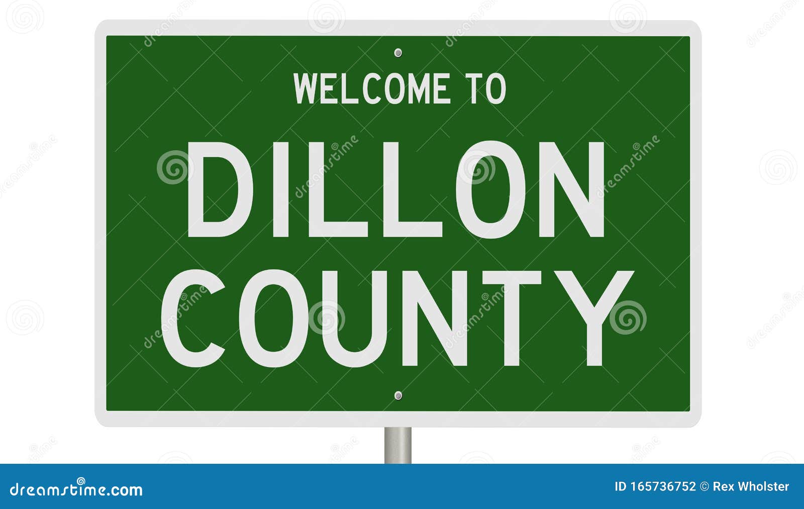 Road Sign for Dillon County Stock Illustration - Illustration of trip ...