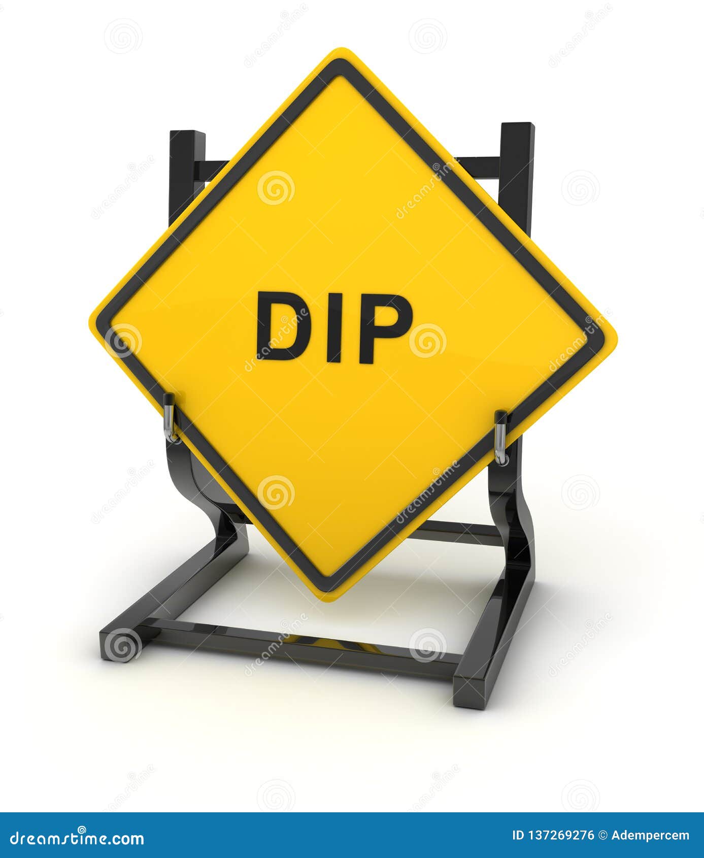 Road sign - dip stock illustration. Illustration of render - 137269276