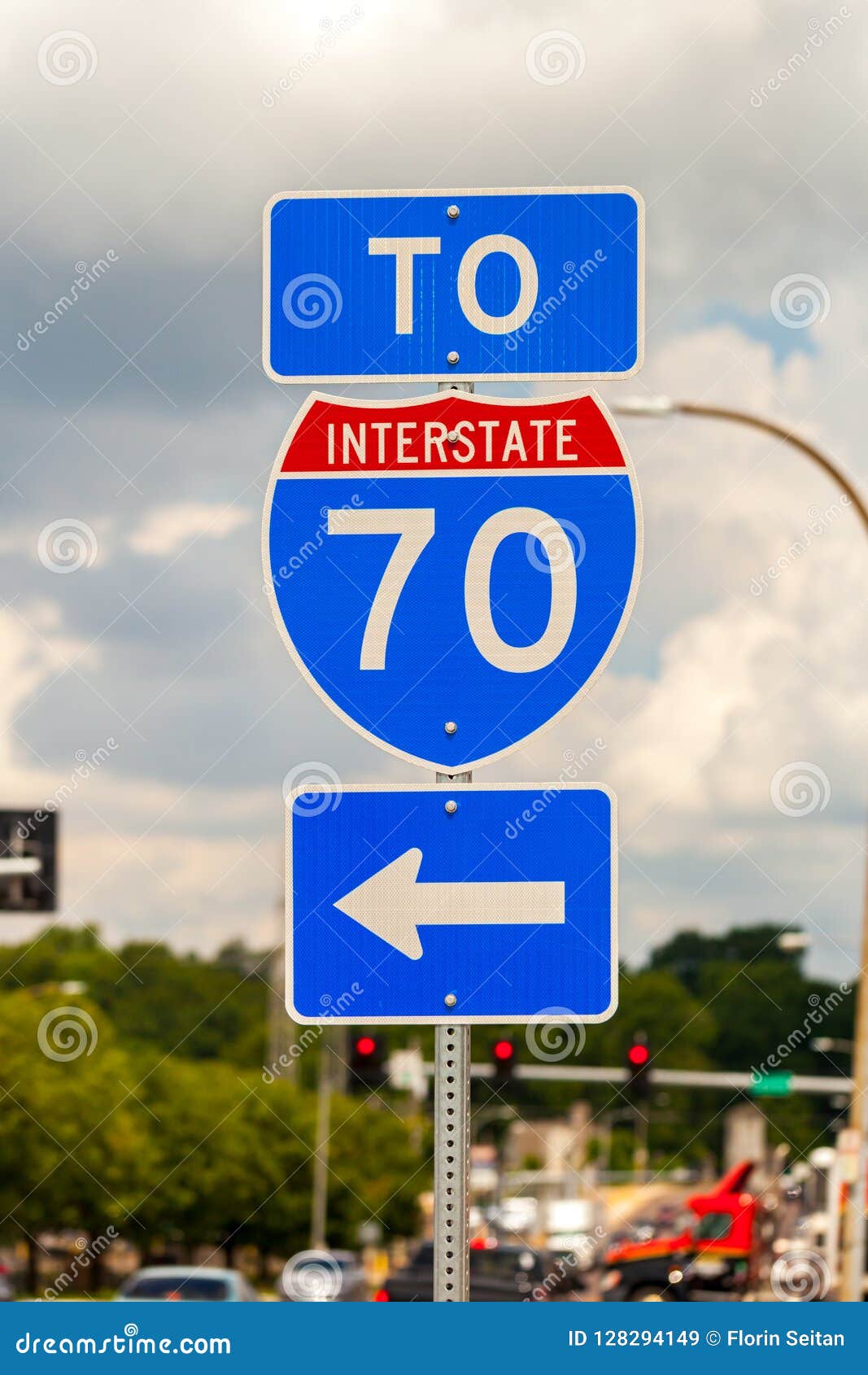 Road Sign Directing To the Interstate I-70 Highway Stock Image - Image ...
