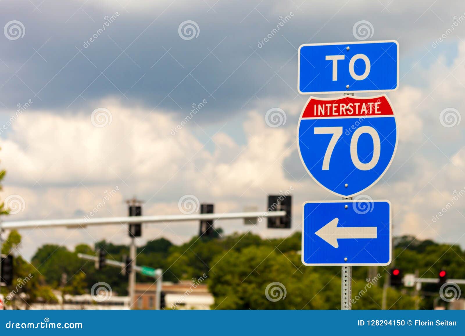 Road Sign Directing To the Interstate I-70 Highway Stock Photo - Image ...
