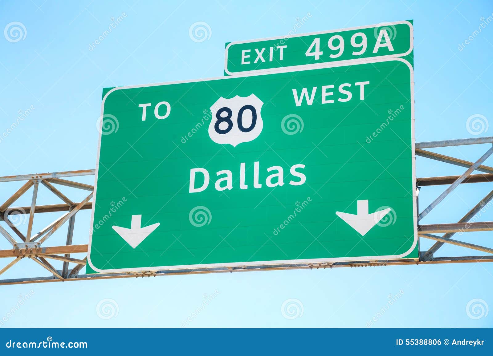 Road Sign with the Direction To Dallas Stock Photo - Image of traffic ...