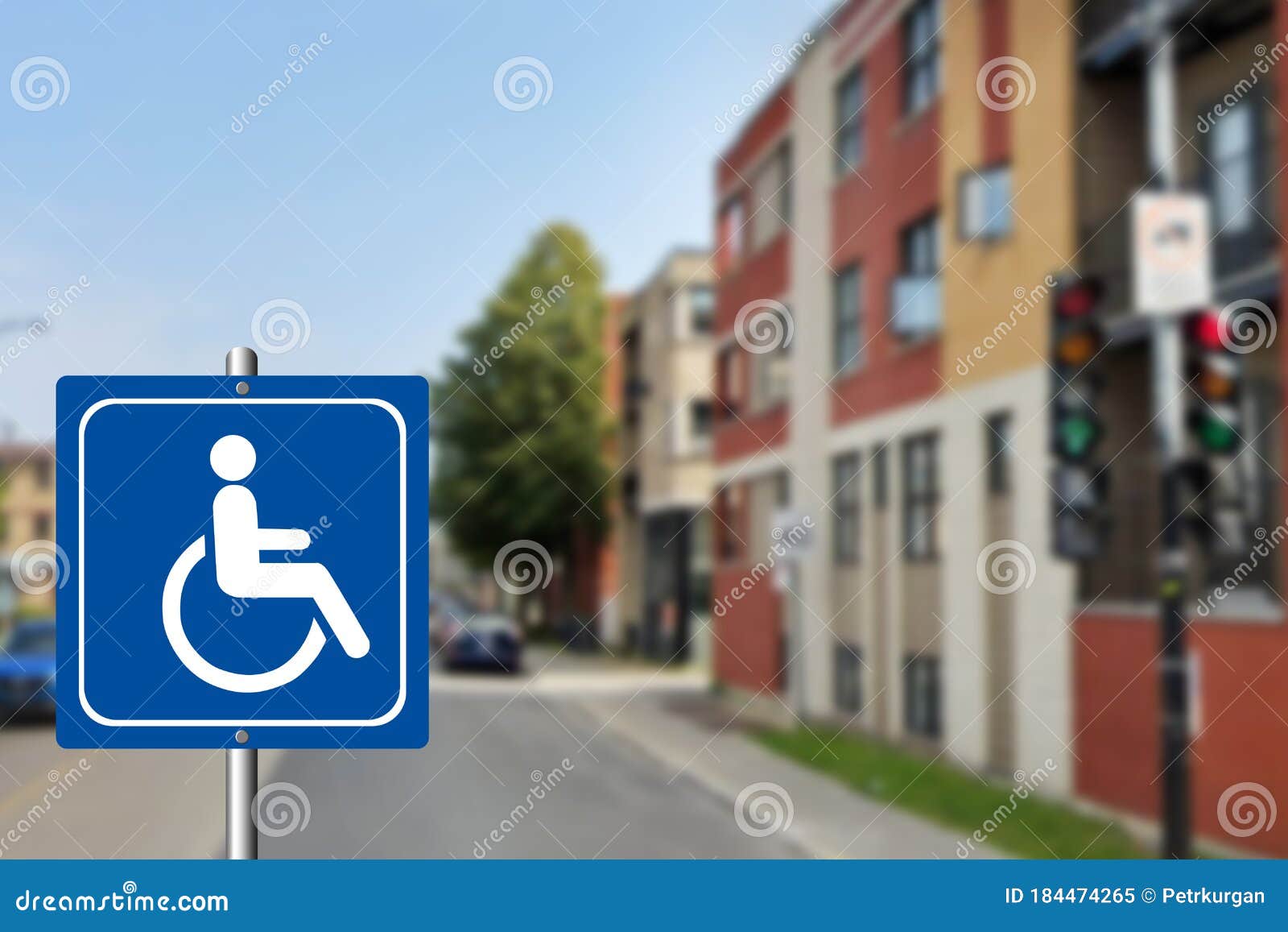 The Road Sign for Disable People Stock Image - Image of blue ...