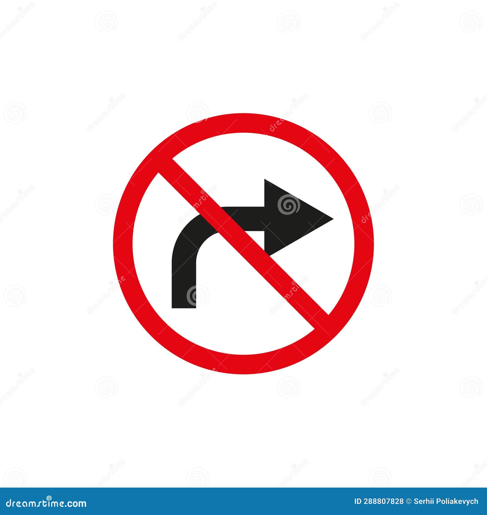 Road Sign Do Not Turn Right. Vector Illustration. EPS 10 Stock ...