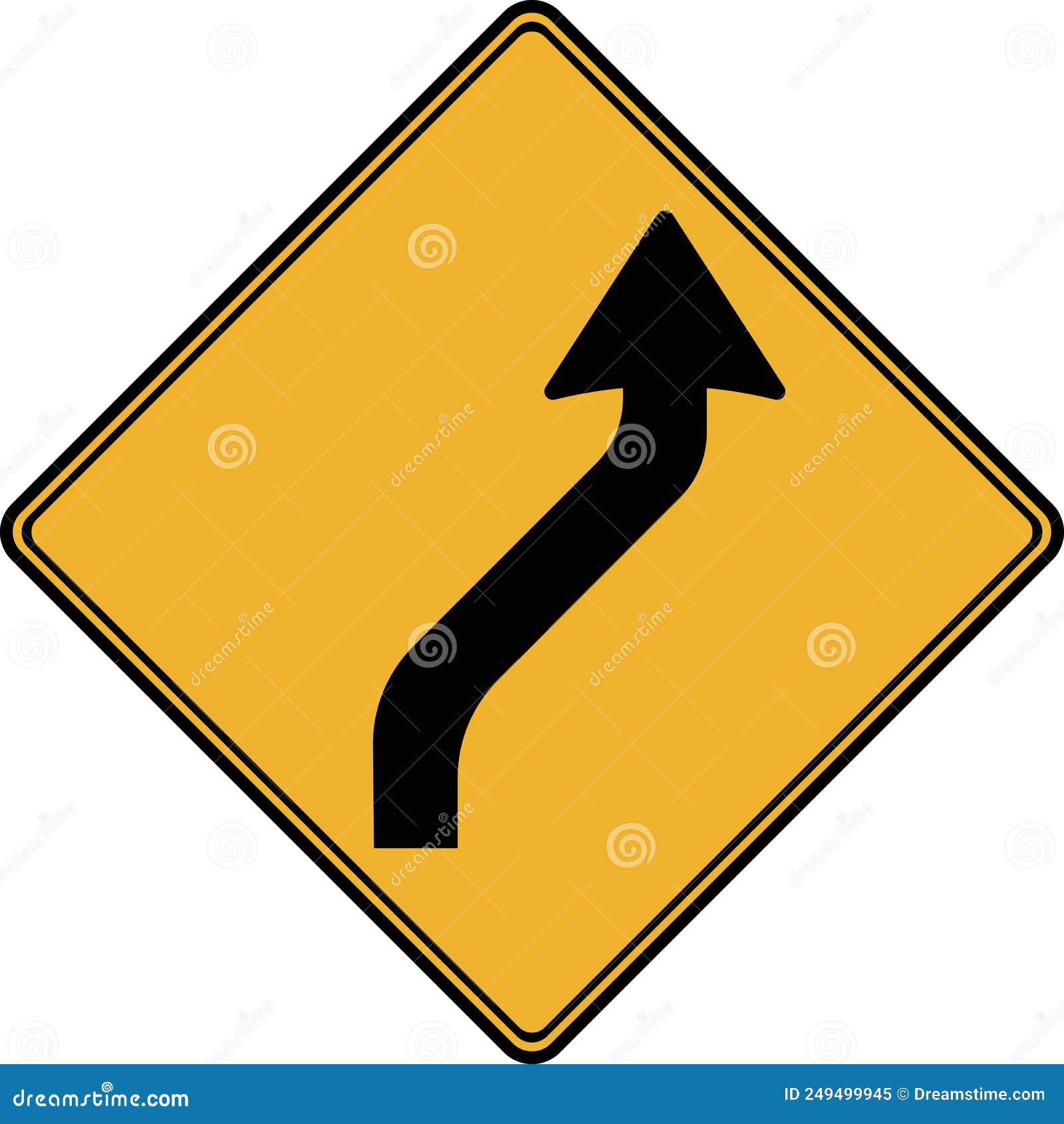 Road Sign, Double Turn Ahead. Vector Image. Stock Vector - Illustration ...