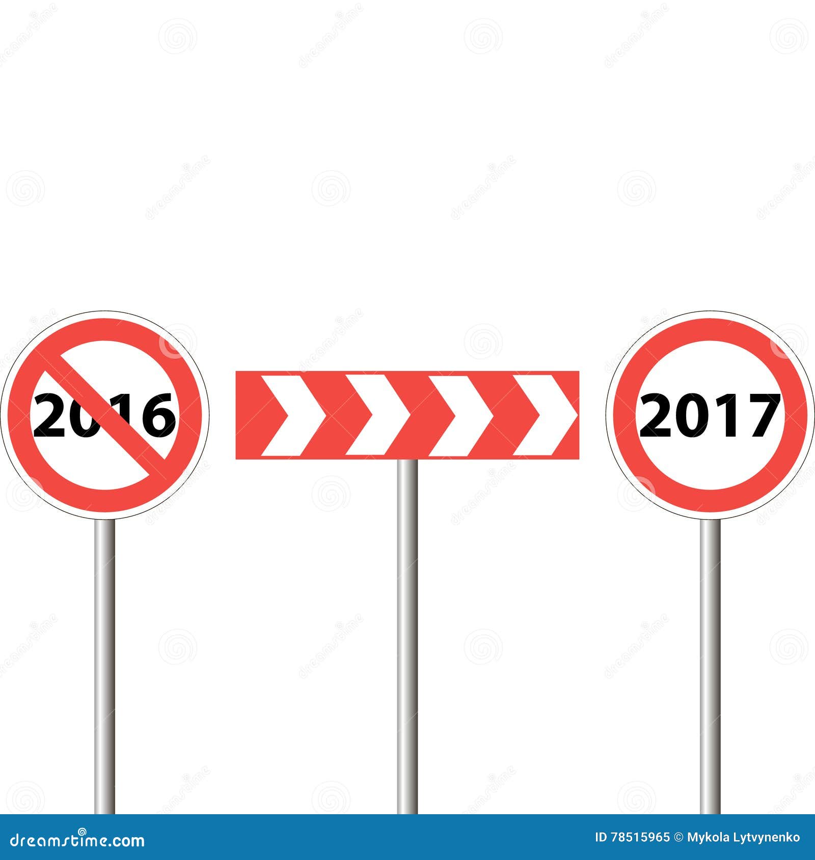 Road Sign the End of 2016 Beginning of 2017 Stock Vector - Illustration ...