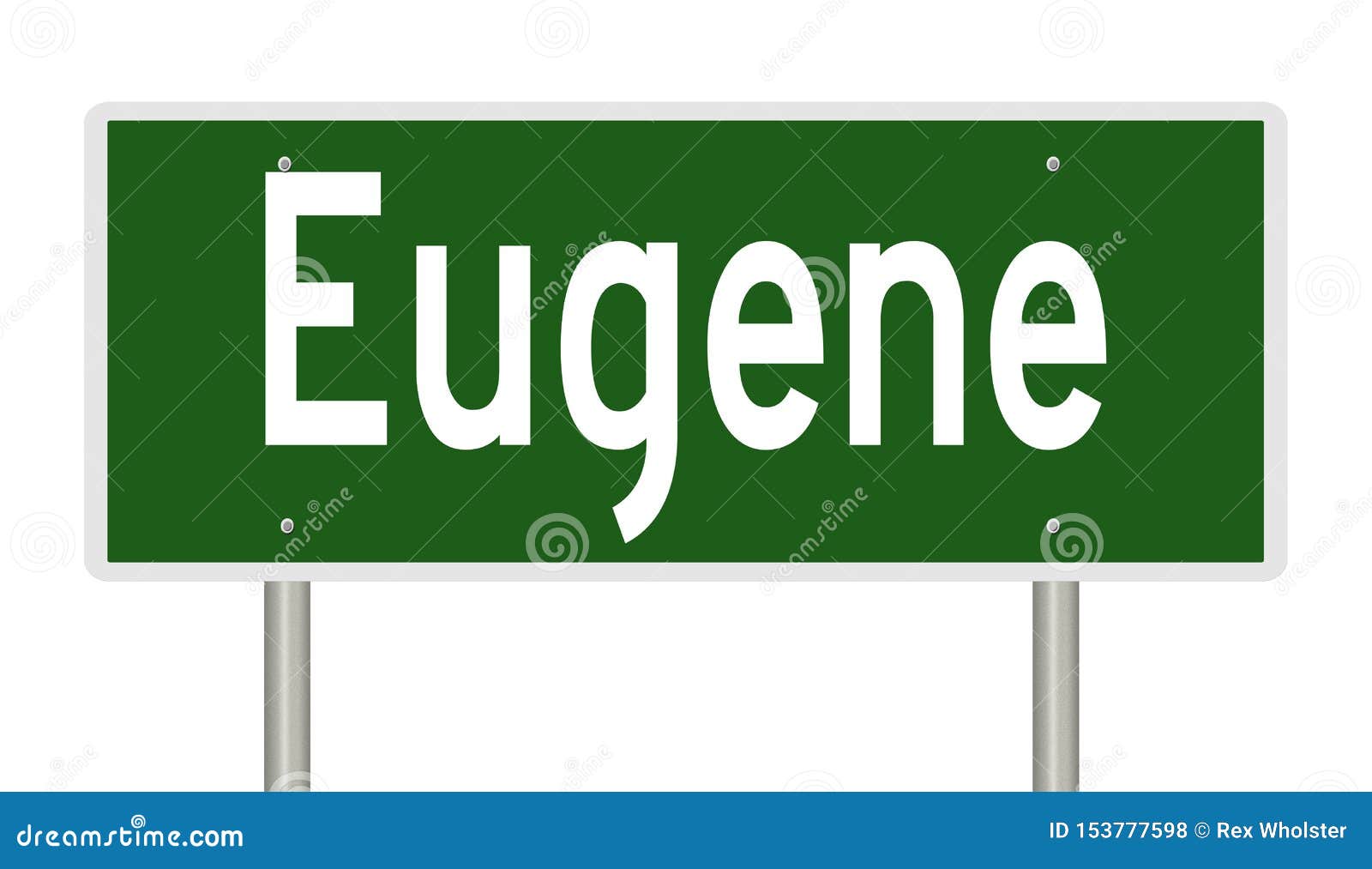 Road Sign for Eugene Oregon Stock Illustration - Illustration of auto ...