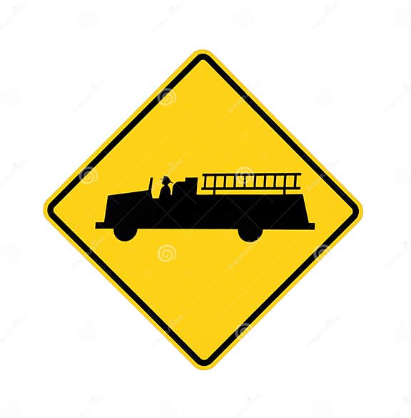 Road sign - fire station stock photo. Image of yellow - 10339962