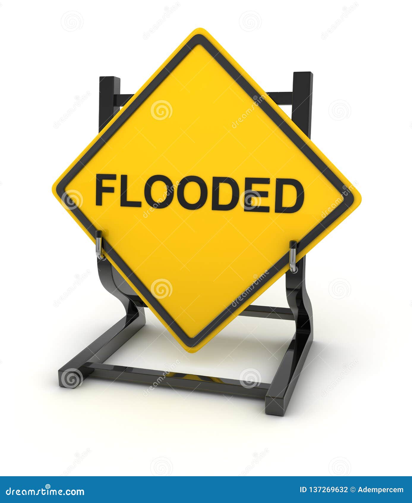 Road sign - flooded stock illustration. Illustration of symbol - 137269632