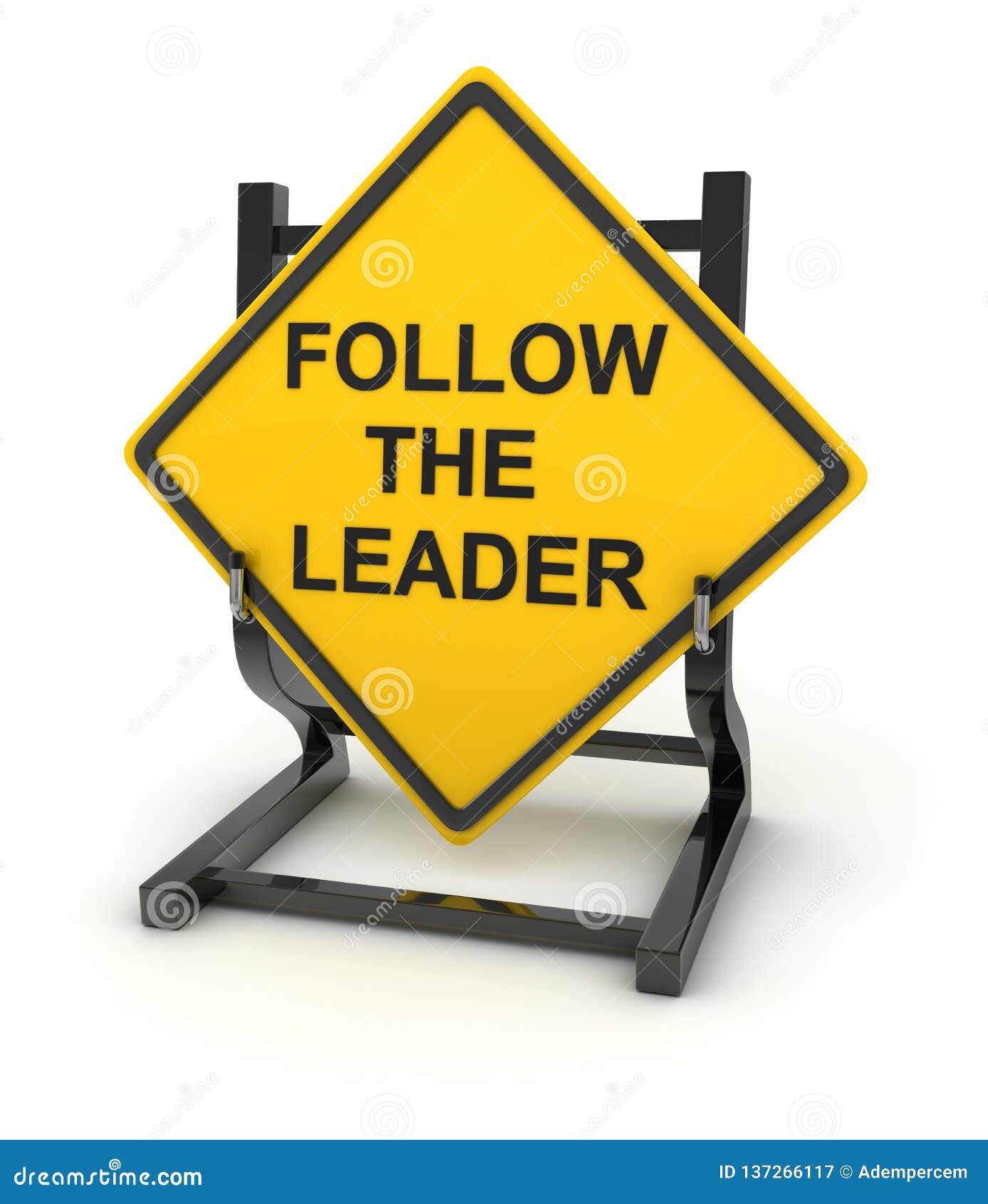 Road Sign - Follow the Leader Stock Illustration - Illustration of ...
