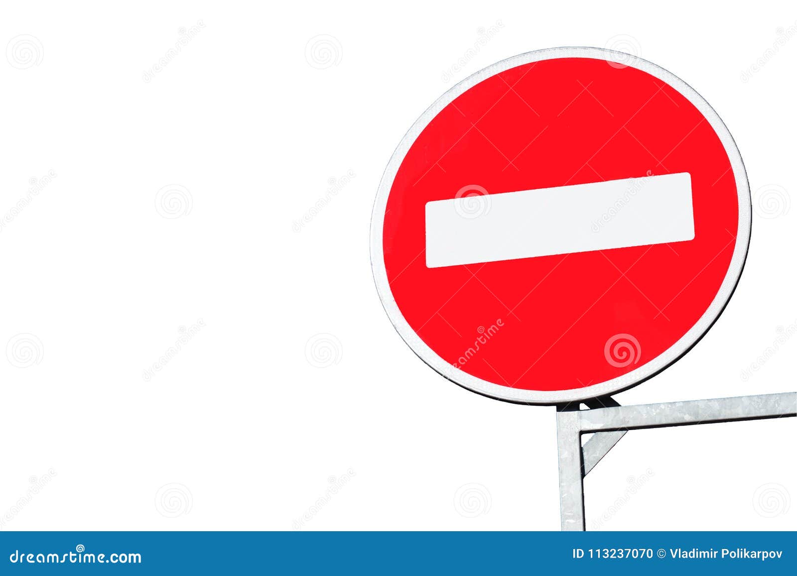 Road Sign Forbidden. Isolated on White Background Stock Photo - Image ...