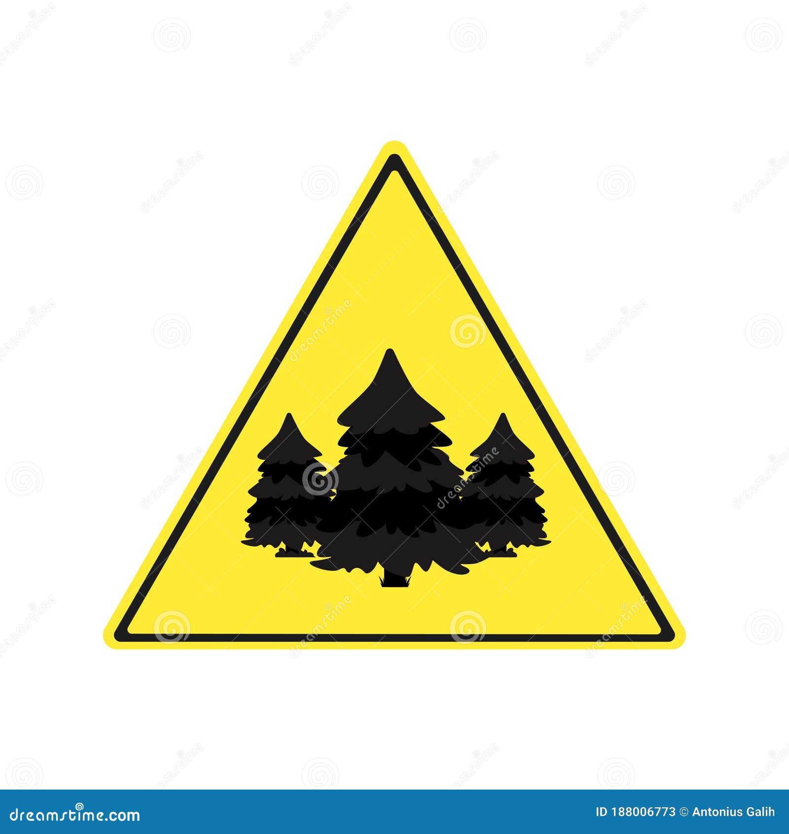 Road Sign - Forest Territory Stock Vector - Illustration of vector ...