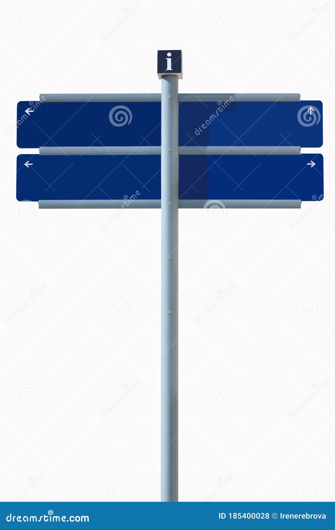 Road Sign in Four Directions without Inscriptions Stock Photo - Image ...