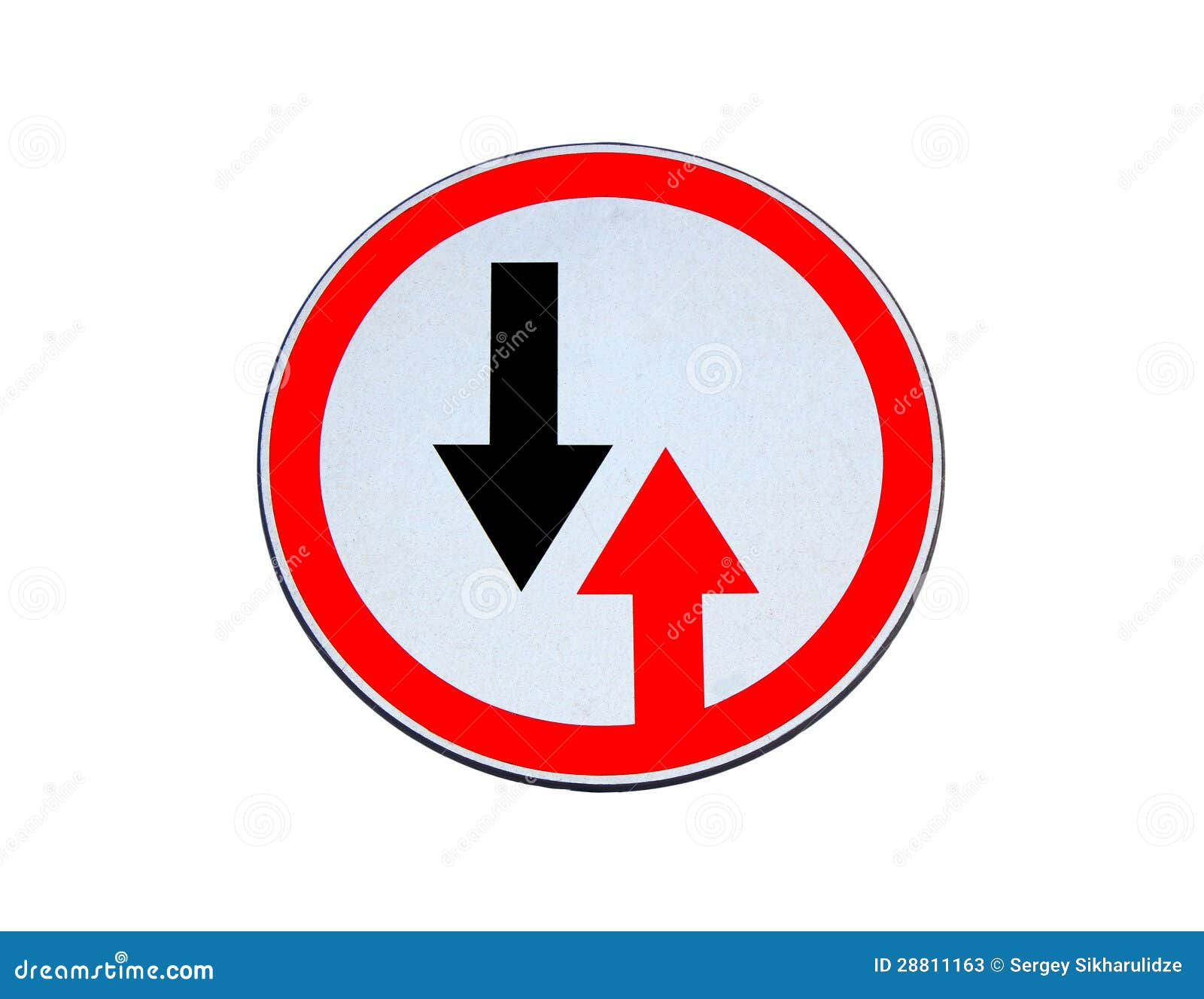 Road Sign Give Priority Isolated Stock Image - Image of safety, auto ...