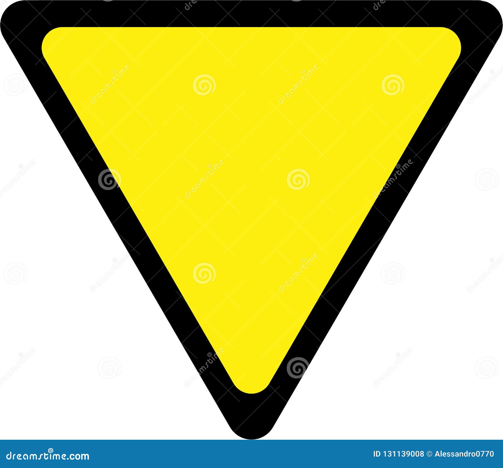 Road sign with give way stock illustration. Illustration of triangular ...