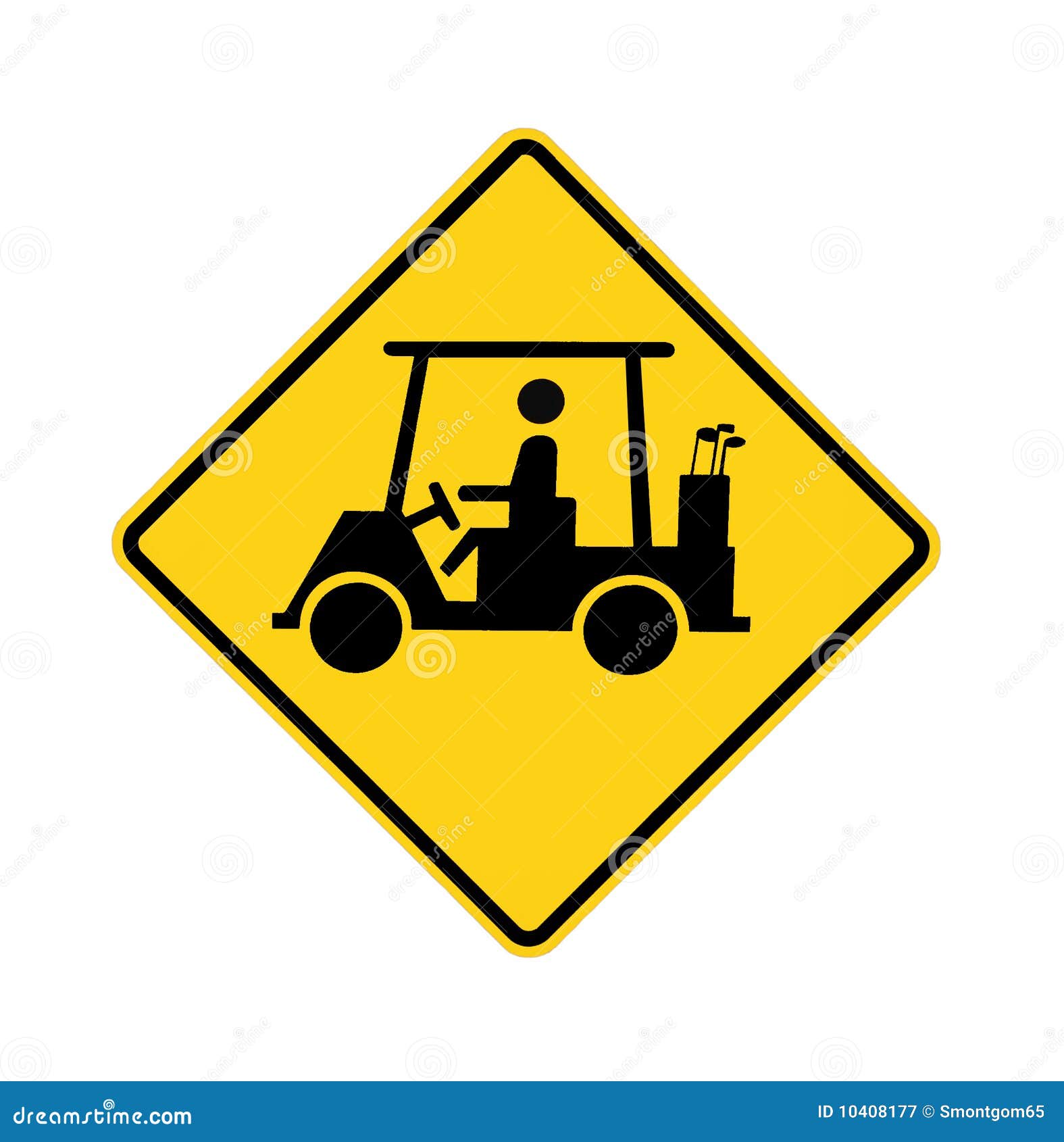 Road Sign - Golf Cart Crossing Stock Image - Image of isolated, diamond ...