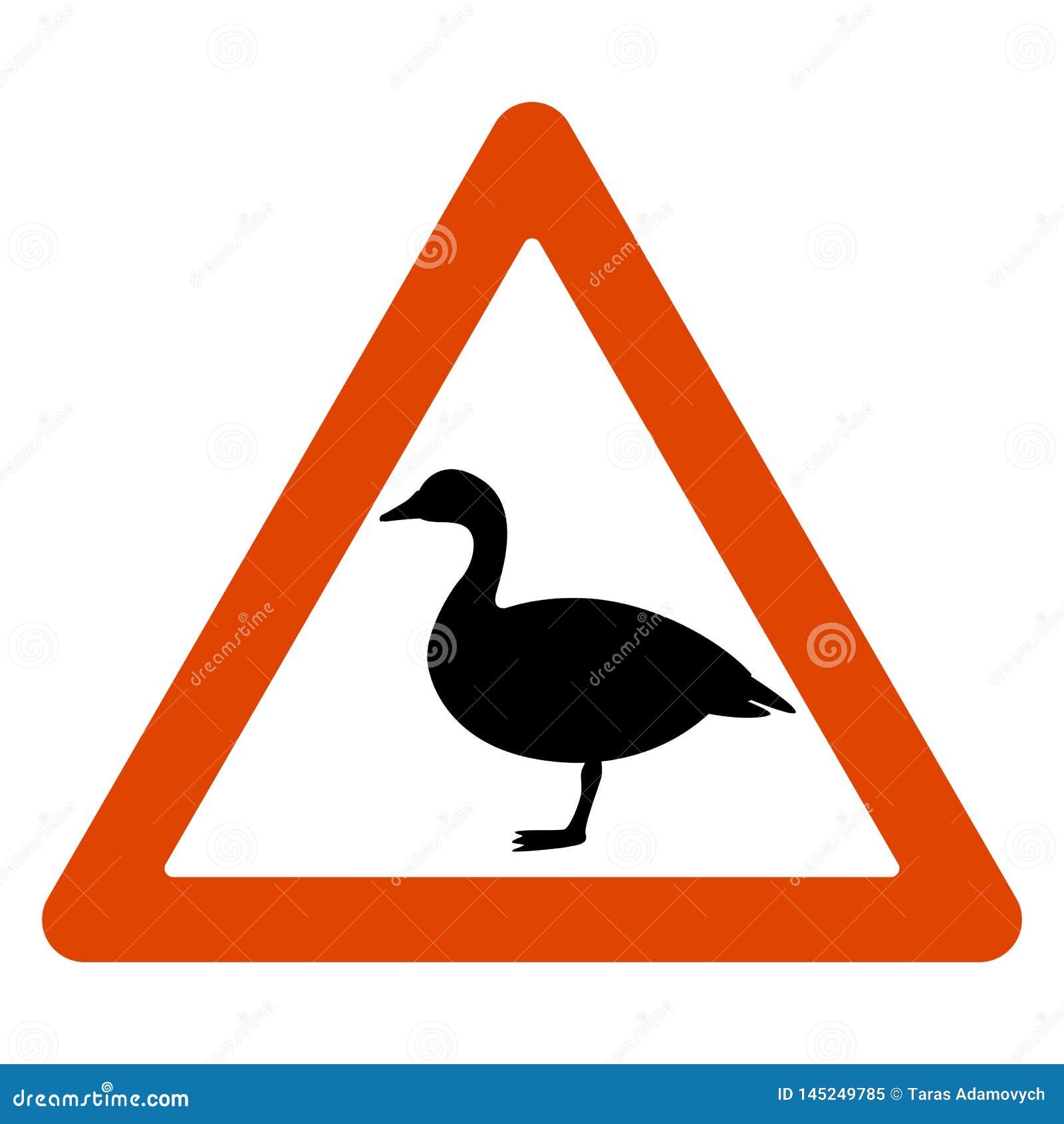 Road Sign, Goose Crossing the Road, Vector Stock Vector - Illustration ...