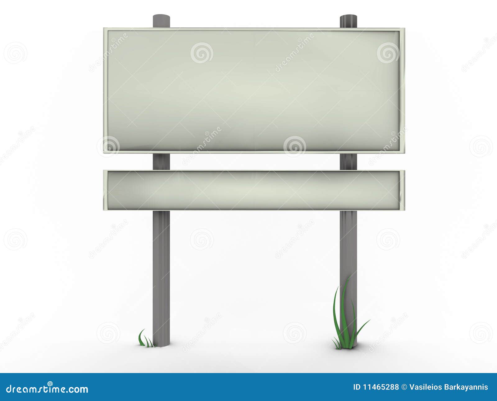 Road Sign with Grass - 3d Image Stock Illustration - Illustration of ...