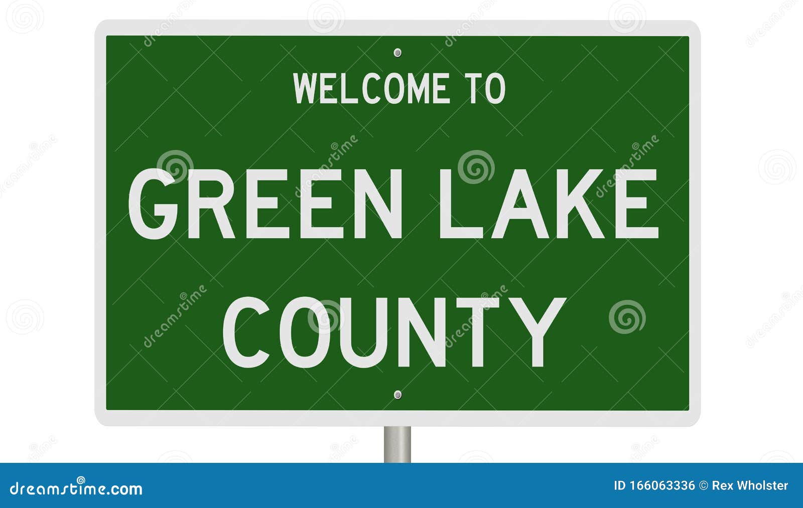 Road Sign for Green Lake County Stock Illustration - Illustration of ...