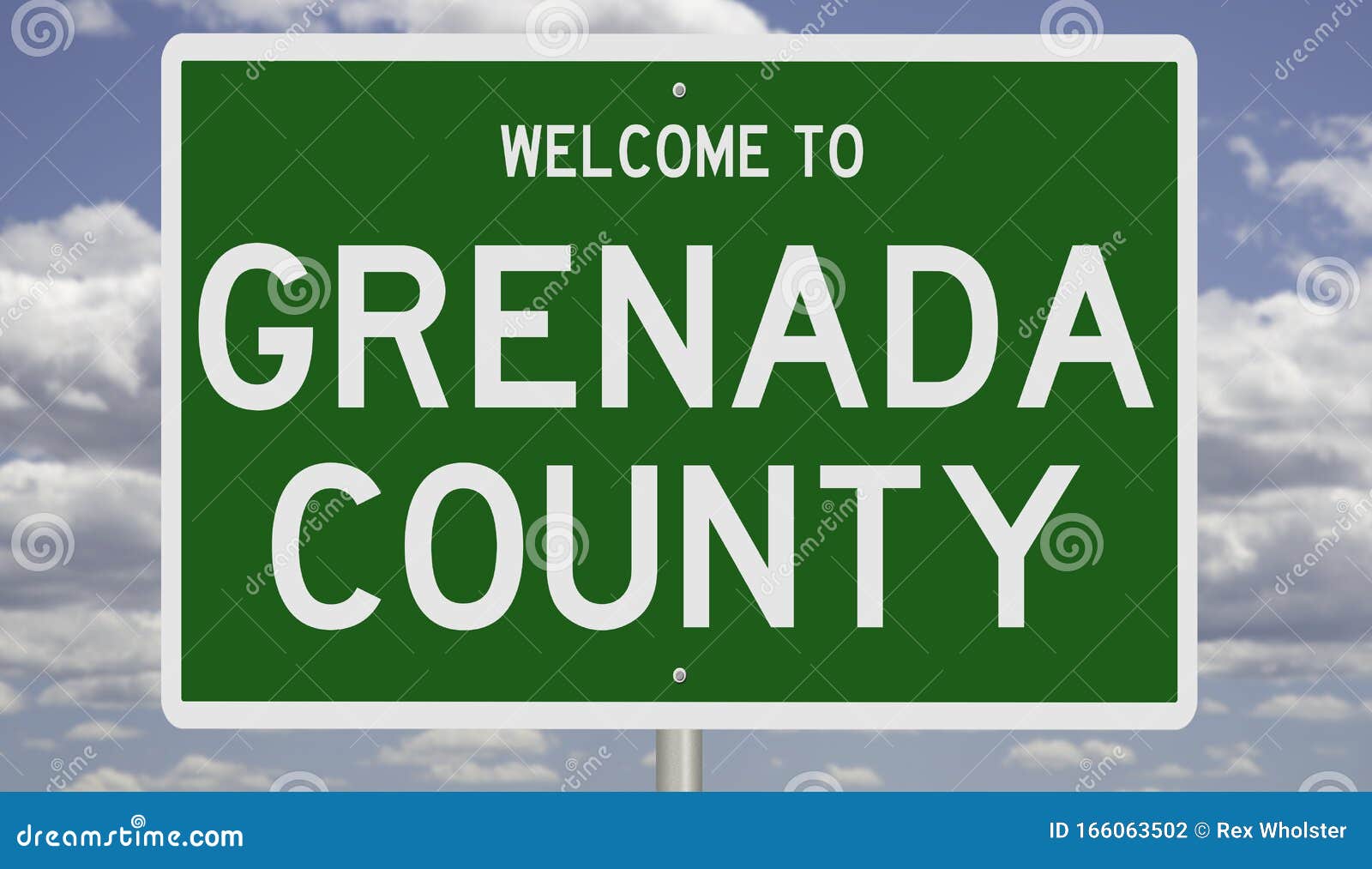 Road Sign for Grenada County Stock Illustration - Illustration of ...