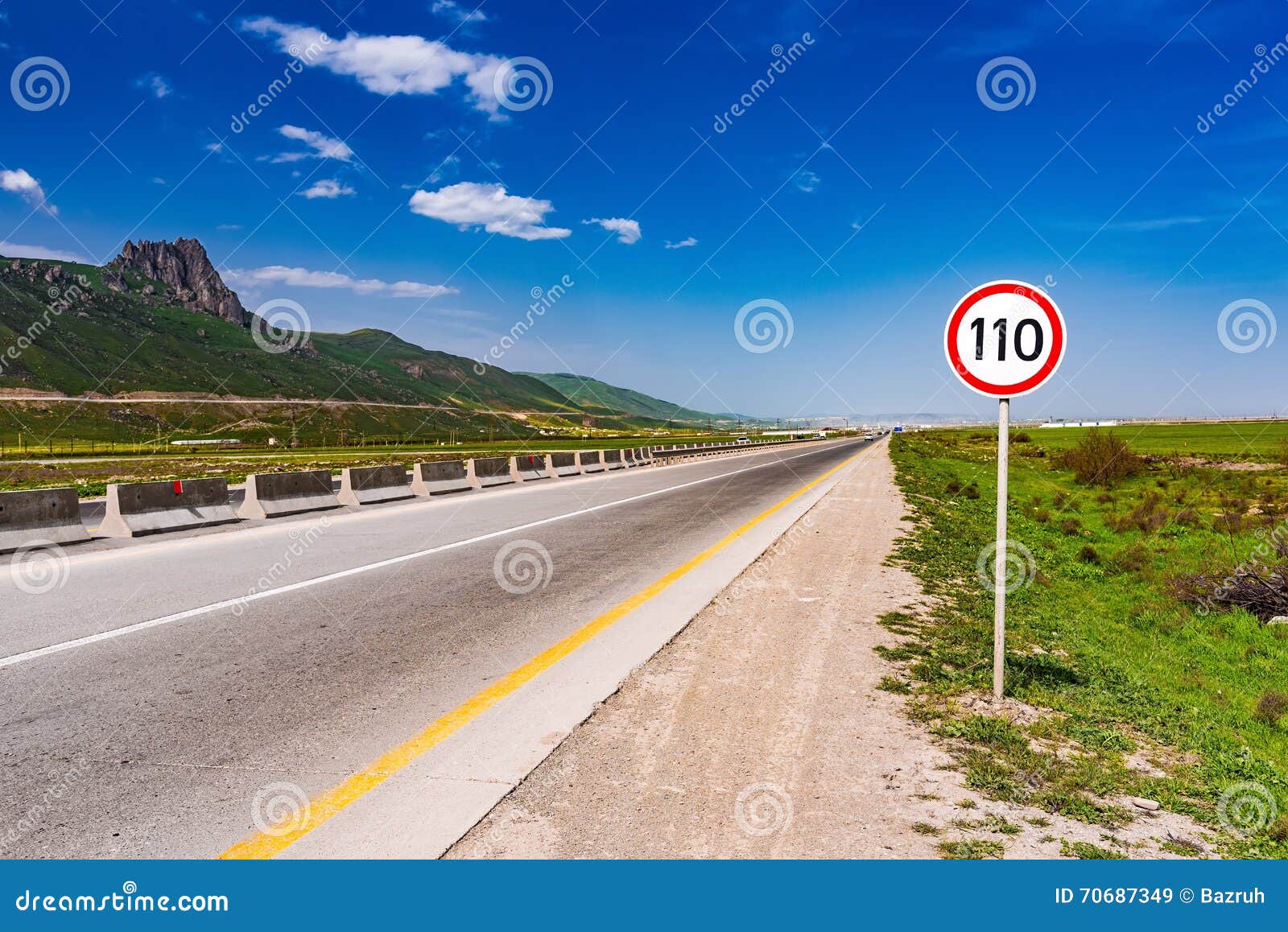 Road sign for speed limit stock image. Image of highway - 70687349