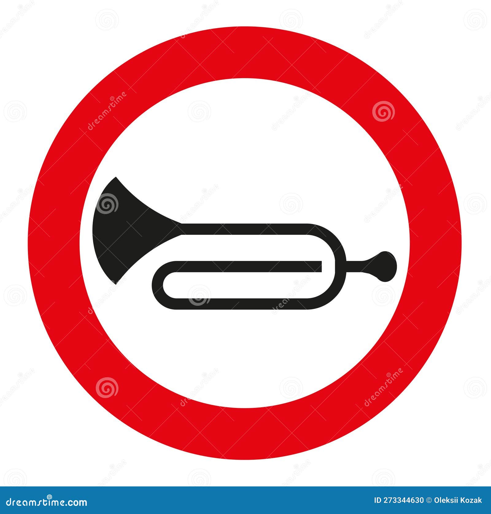 Road Sign Horning is Prohibited. Vector Graphics Stock Vector ...