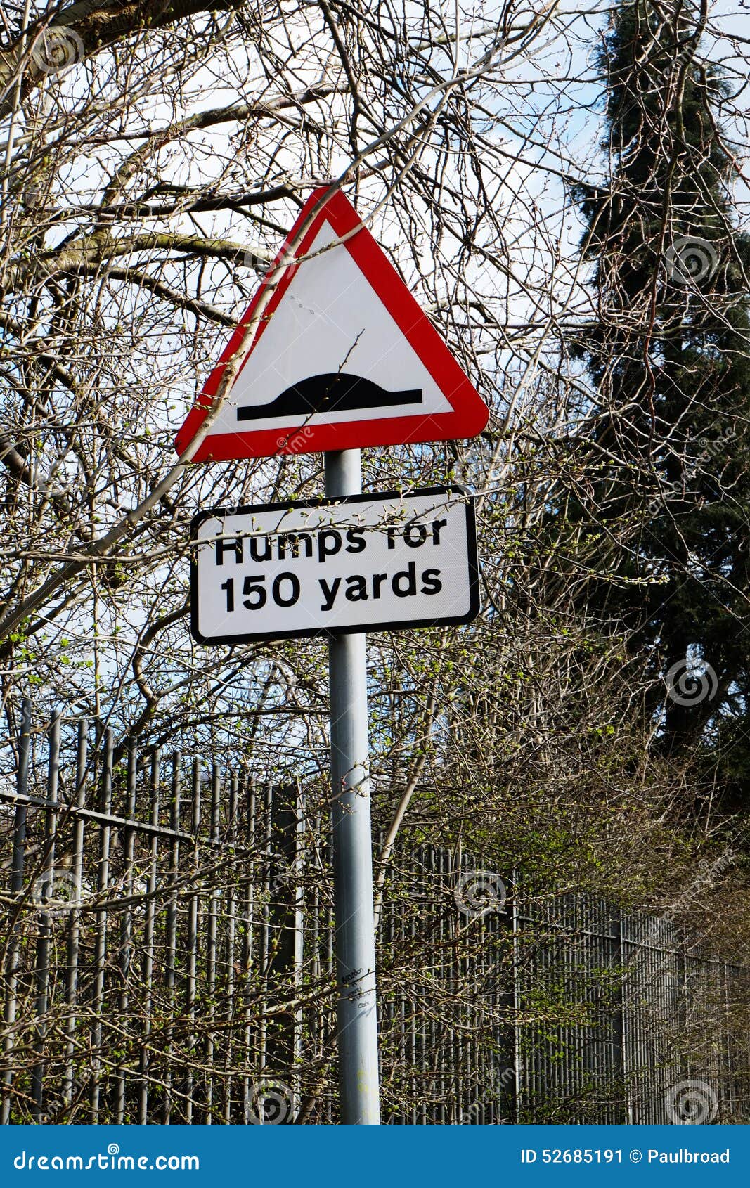 Road Sign For Humps And Bumps On The Surface. Stock Image ...