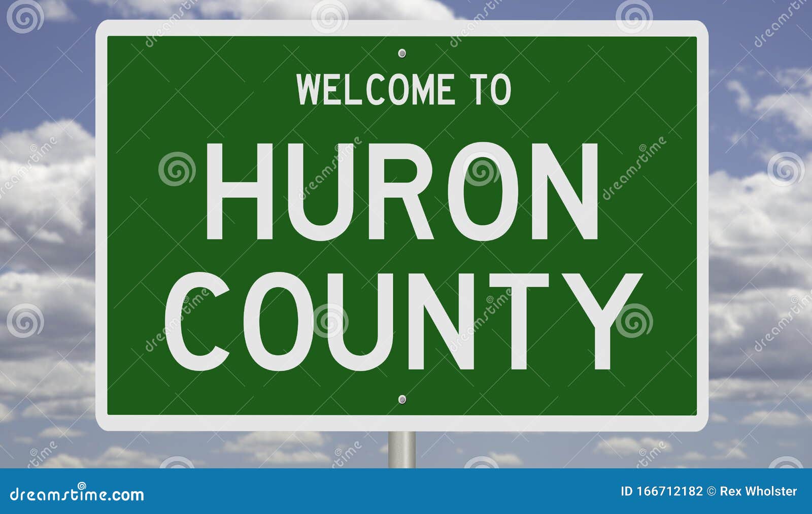 Road sign for Huron County stock photo. Image of lakes - 166712182